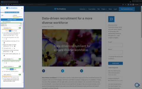 Google Chrome extension by Textmetrics: Increase Your Content Impact Today